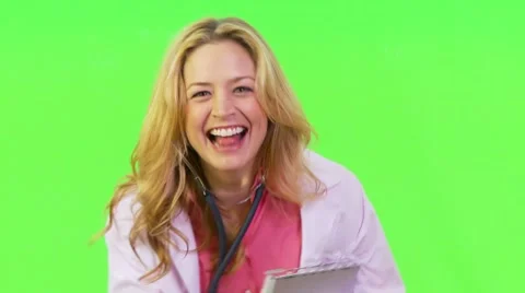 Woman doctor running into frame with cli... | Stock Video | Pond5