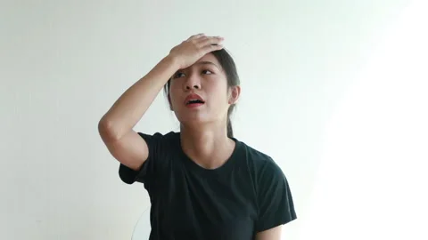 Woman doing boring poses on colored back... | Stock Video | Pond5