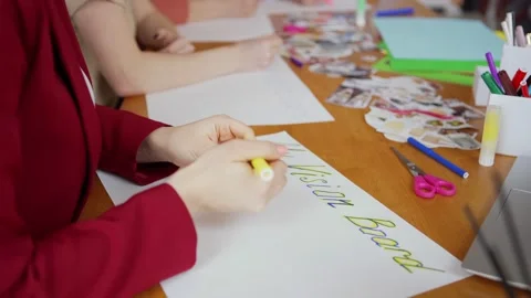 Woman drawing vision board in therapy se... | Stock Video | Pond5