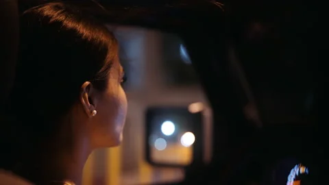 Woman Driver Carefully Drives In The Cit... | Stock Video | Pond5