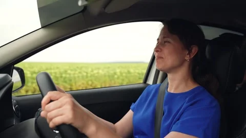 woman driving car, female driver journey... | Stock Video | Pond5