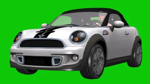 Woman Driving Car Green Screen Animation | Stock Video | Pond5