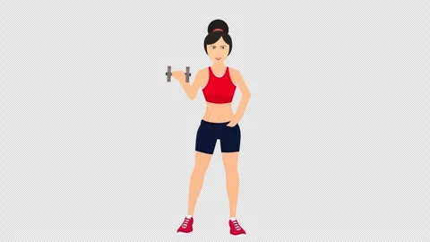 Woman engaged in fitness. Animation of a... | Stock Video | Pond5