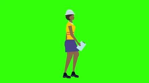 Woman Engineer walking loop character an... | Stock Video | Pond5