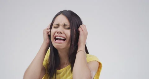 Woman, face and profile, crying and sad ... | Stock Video | Pond5