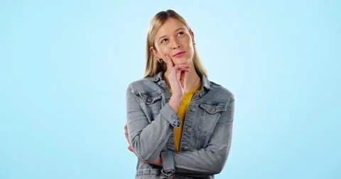 Woman, face and thinking to remember an ... | Stock Video | Pond5