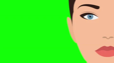 Woman face Animation - Flat Design-Green... | Stock Video | Pond5