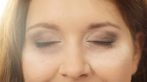 Woman face with eyes makeup stage 4K | Stock Video | Pond5