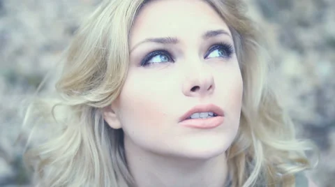 woman face scared portrait | Stock Video | Pond5