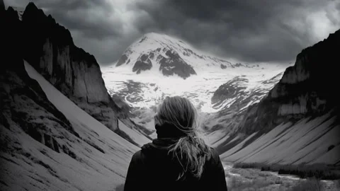 Woman facing storm alone looping backgro... | Stock Video | Pond5