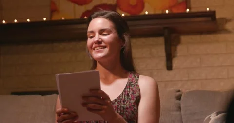 Woman on fancy romantic date looking at ... | Stock Video | Pond5