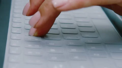 Woman fingers texting on computer keyboa... | Stock Video | Pond5