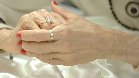 Woman fingers touching ring on her finge... | Stock Video | Pond5