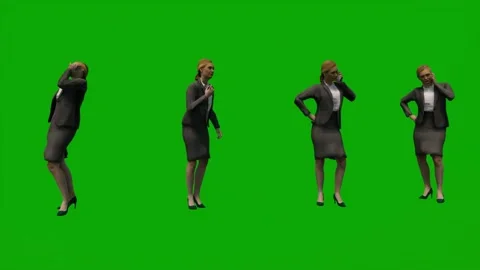 woman girl green screen 3d walk dance t... | Stock Video | Pond5