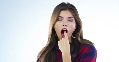 Woman, gross and disgust on face in stud... | Stock Video | Pond5