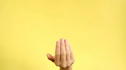 Woman hand making gesture Come closer on... | Stock Video | Pond5