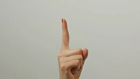 Woman hand pointing up. Gesture, sign, s... | Stock Video | Pond5