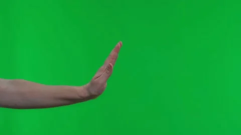 Woman Hand Show Stop Sign Isolated On Gr... | Stock Video | Pond5