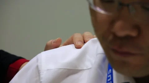 Woman hand tapping businessman's shoulde... | Stock Video | Pond5