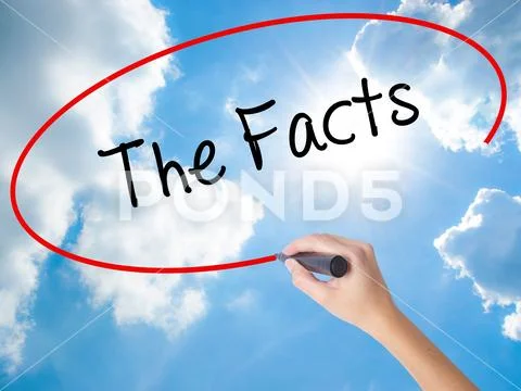 Photograph: Woman Hand Writing The Facts with black marker on visual ...