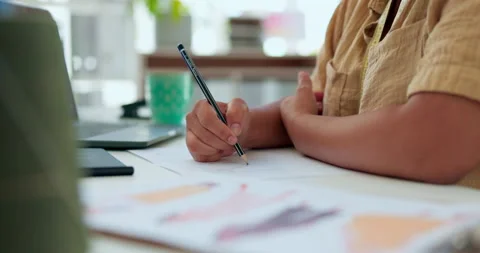 Woman, hands and writing by laptop with ... | Stock Video | Pond5