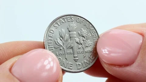 Woman hands holding American One Dime co... | Stock Video | Pond5
