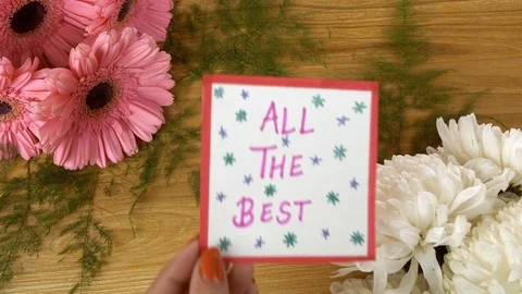 Woman hands placing all the best wishing... | Stock Video | Pond5