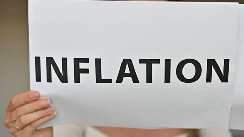 Woman hands showing inflation sign on wh... | Stock Video | Pond5