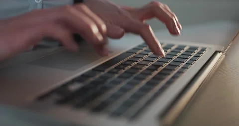 Woman hands type on laptop keyboard busi... | Stock Video | Pond5