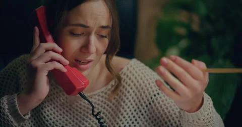 Woman Having Phone Call Late At Night | Stock Video | Pond5