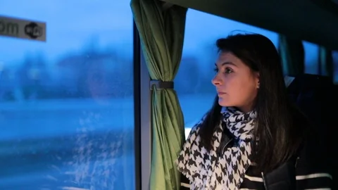 Bus Night Window Stock Footage ~ Royalty Free Stock Videos | Pond5