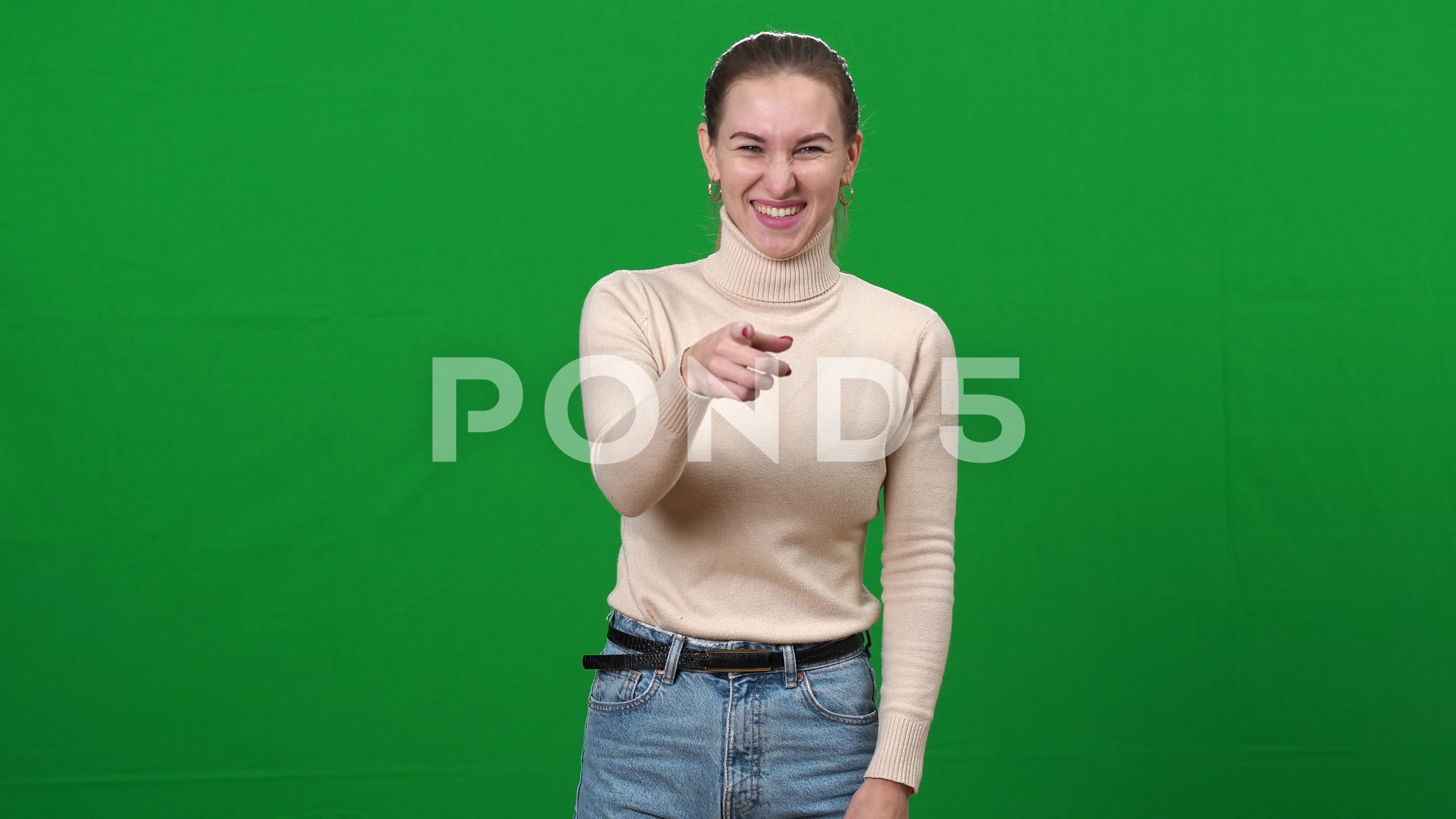 Woman Laughing Pointing