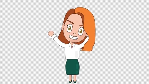 Woman Motivated Animation Character Talk... | Stock Video | Pond5
