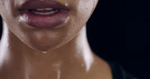 Woman mouth, face and sweating with brea... | Stock Video | Pond5