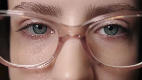 Woman open blue eyes. Close up of female... | Stock Video | Pond5