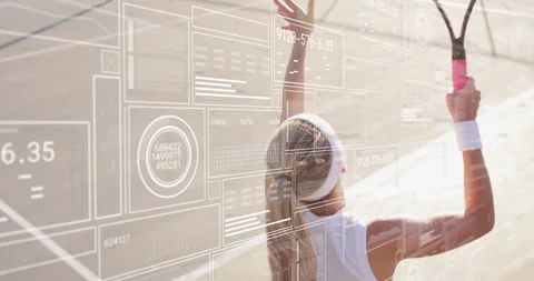 Woman performing overhead serve on outdo... | Stock Video | Pond5