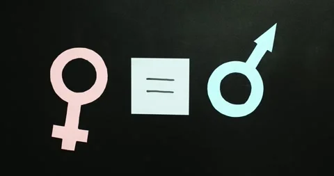 Woman puts equation sign between female ... | Stock Video | Pond5