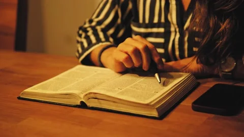Woman Reading Scripture, Bible , God's w... | Stock Video | Pond5