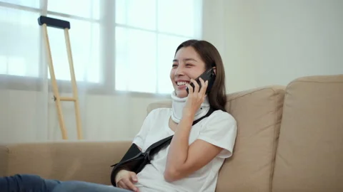 Woman recovery from accident fracture br... | Stock Video | Pond5