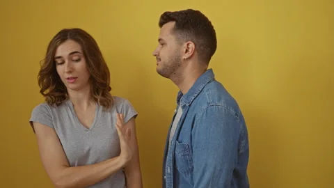 Woman rejecting man with a kiss attempt ... | Stock Video | Pond5