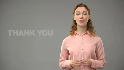Woman saying thank you in sign language,... | Stock Video | Pond5