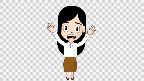 Woman Scared Animation Character Talking... | Stock Video | Pond5