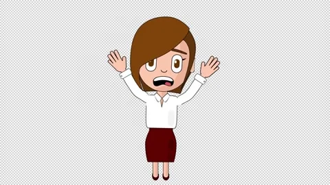 Woman Scared Animation Character Talking... | Stock Video | Pond5