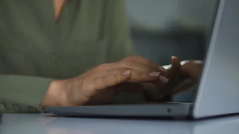 Woman secretary typing on laptop keyboar... | Stock Video | Pond5