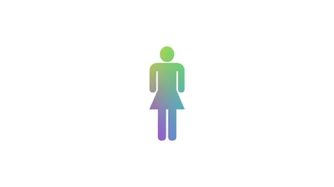 Woman shape icon gradient animation on w... | Stock Video | Pond5