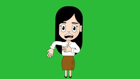 Woman Shocked Animation Character Talkin... | Stock Video | Pond5