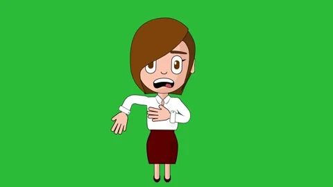 Woman Shocked Animation Character Talkin... | Stock Video | Pond5