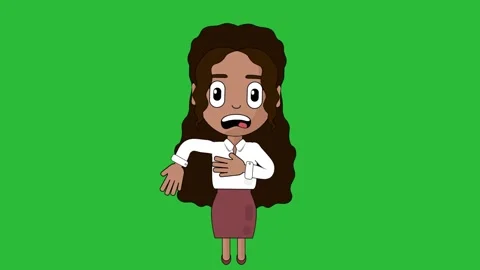 Woman Shocked Animation Character Talkin... | Stock Video | Pond5