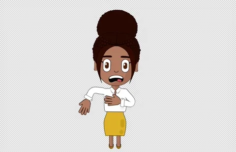 Woman Shocked Animation Character Talkin... | Stock Video | Pond5