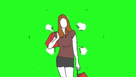 woman shopping - Hand-Drawn - Animation ... | Stock Video | Pond5